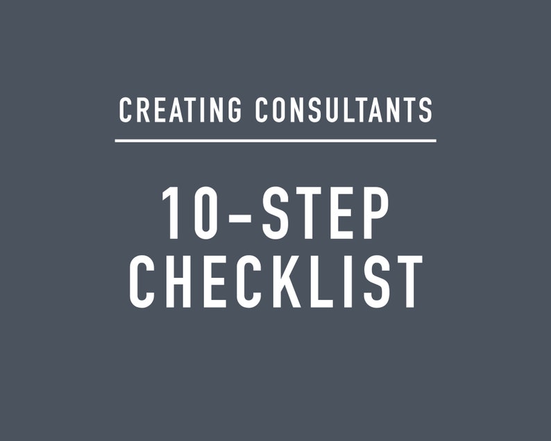10-step Checklist to Independent Consulting - Etsy