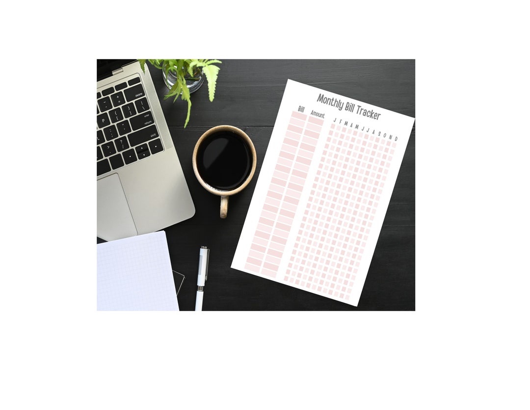 Monthly Bill Tracker, Pink Bill Tracker, Home Binder, Budget Planner ...