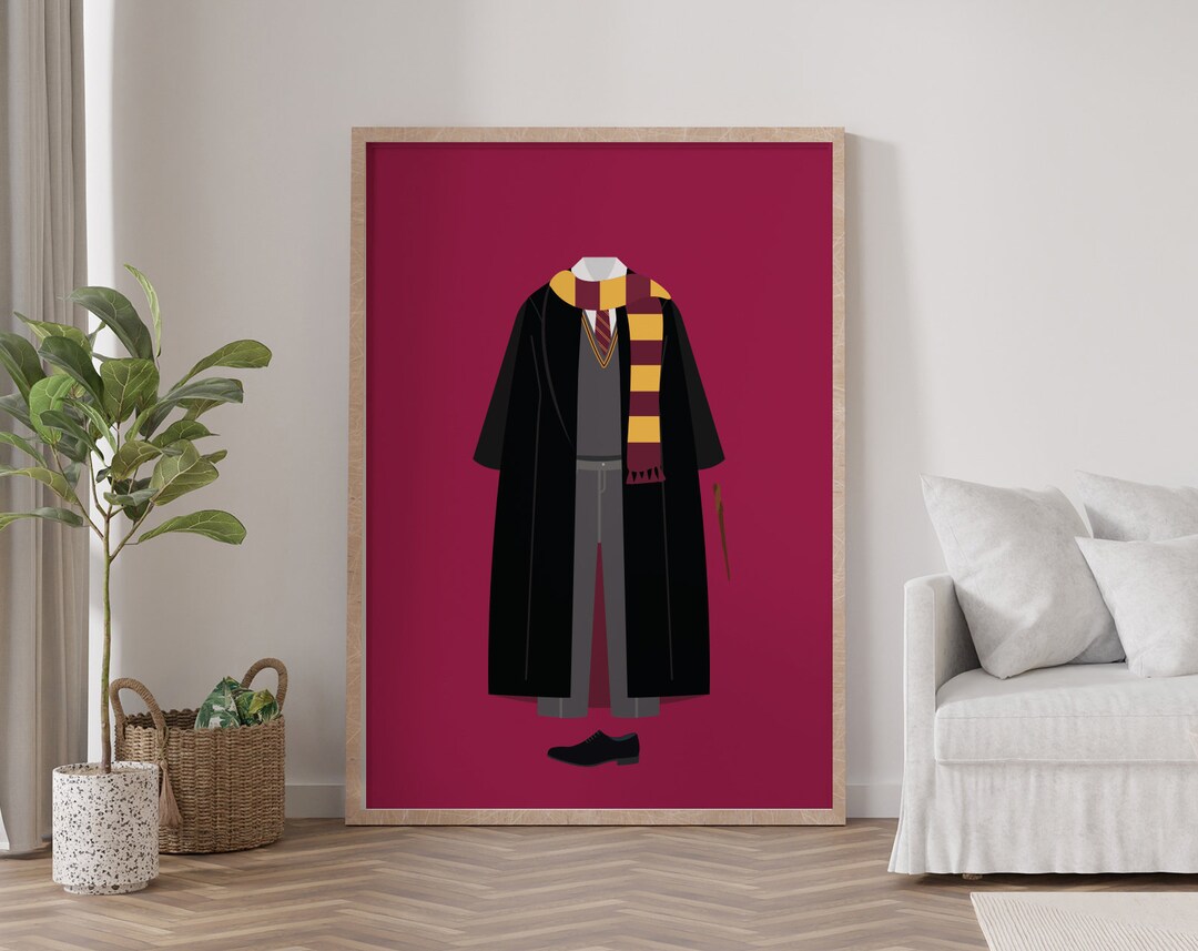 Gryffindor Print Wizard Hogwarts House Illustration Poster | Digital ...