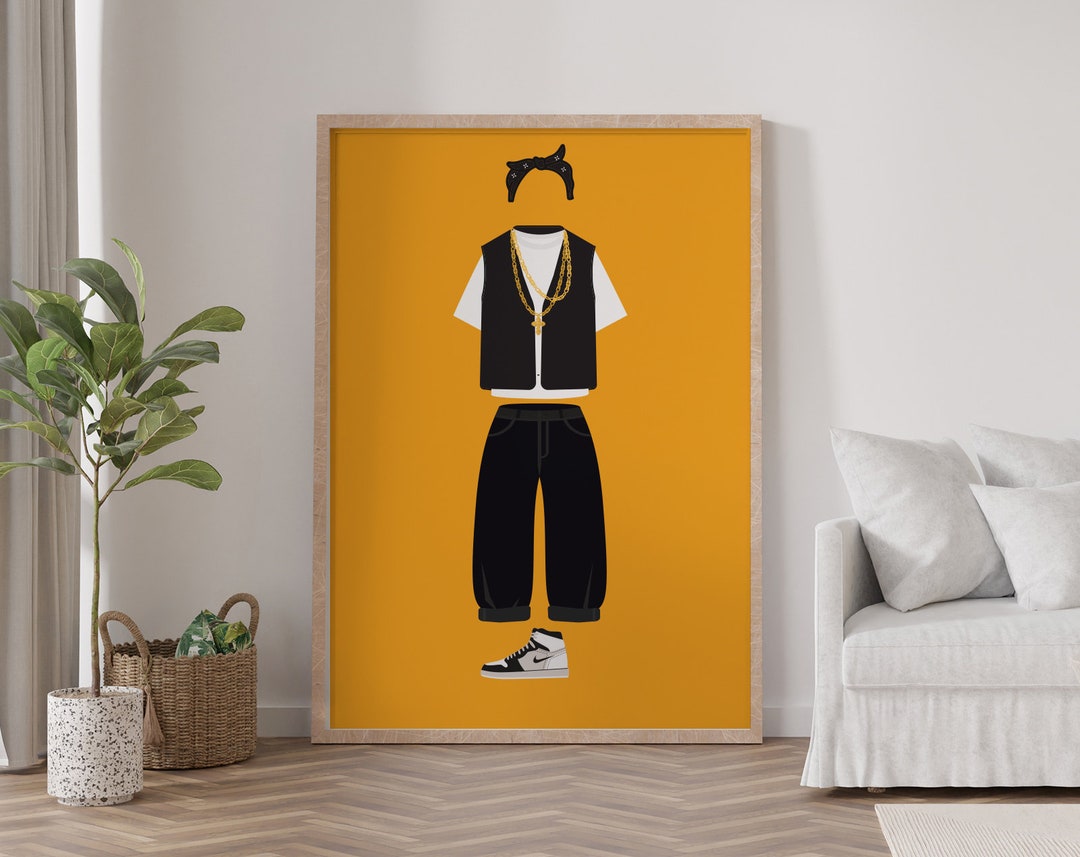 Tupac Rapper Illustration Poster | Digital Download | A5/A4/A3/A2/A1 ...