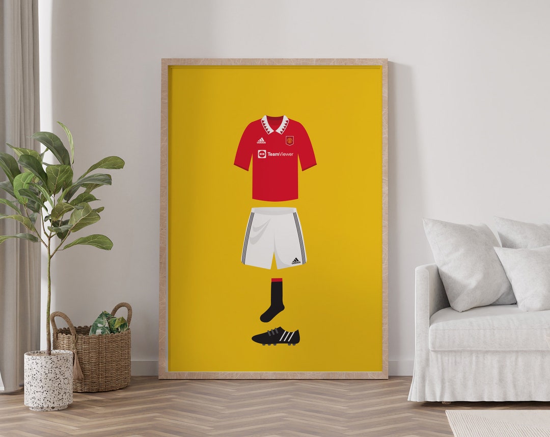 Manchester United Print Football Illustration Poster | Digital Download ...
