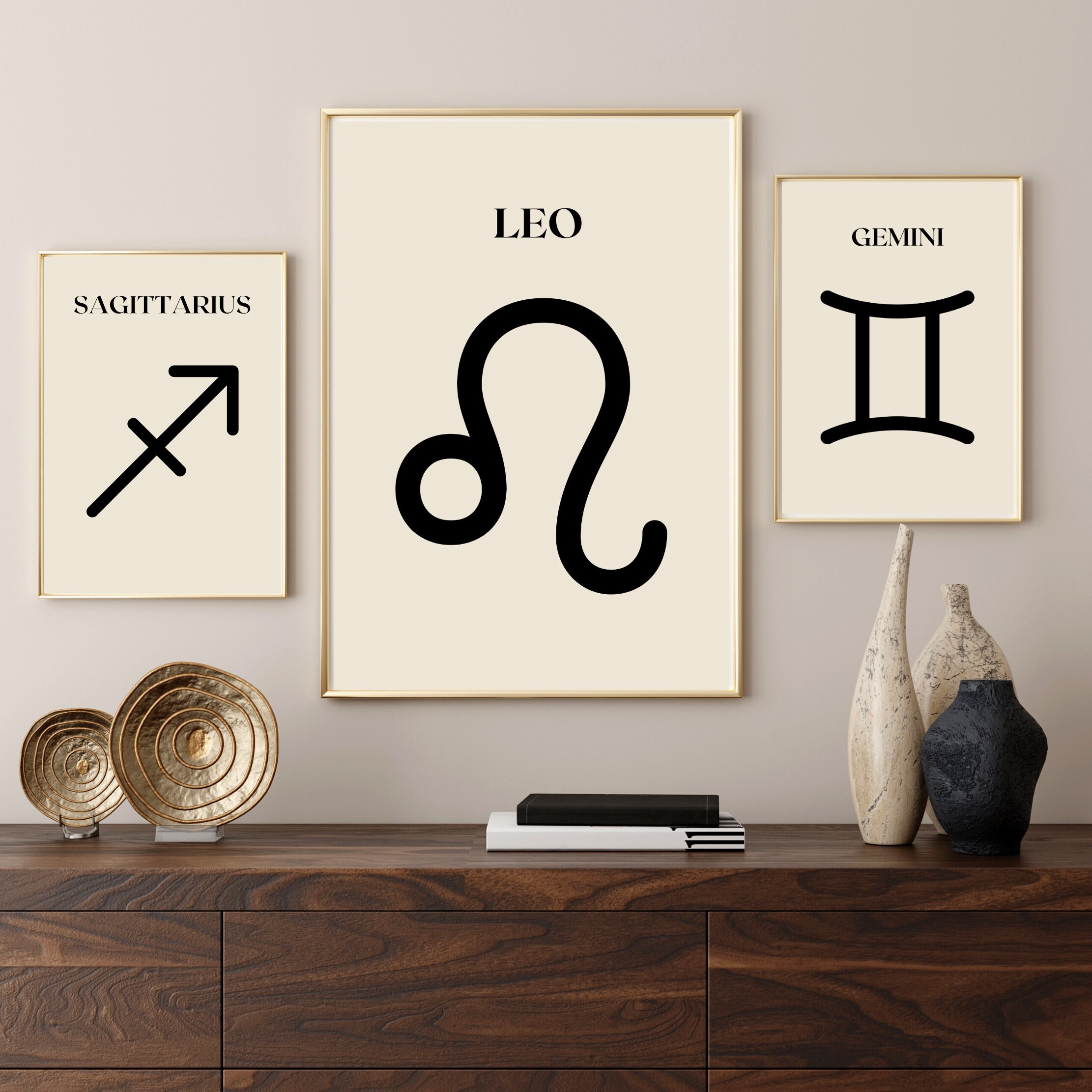 Minimalist Wall Art Leo Printable Art Leo Symbol and Constellation Leo ...