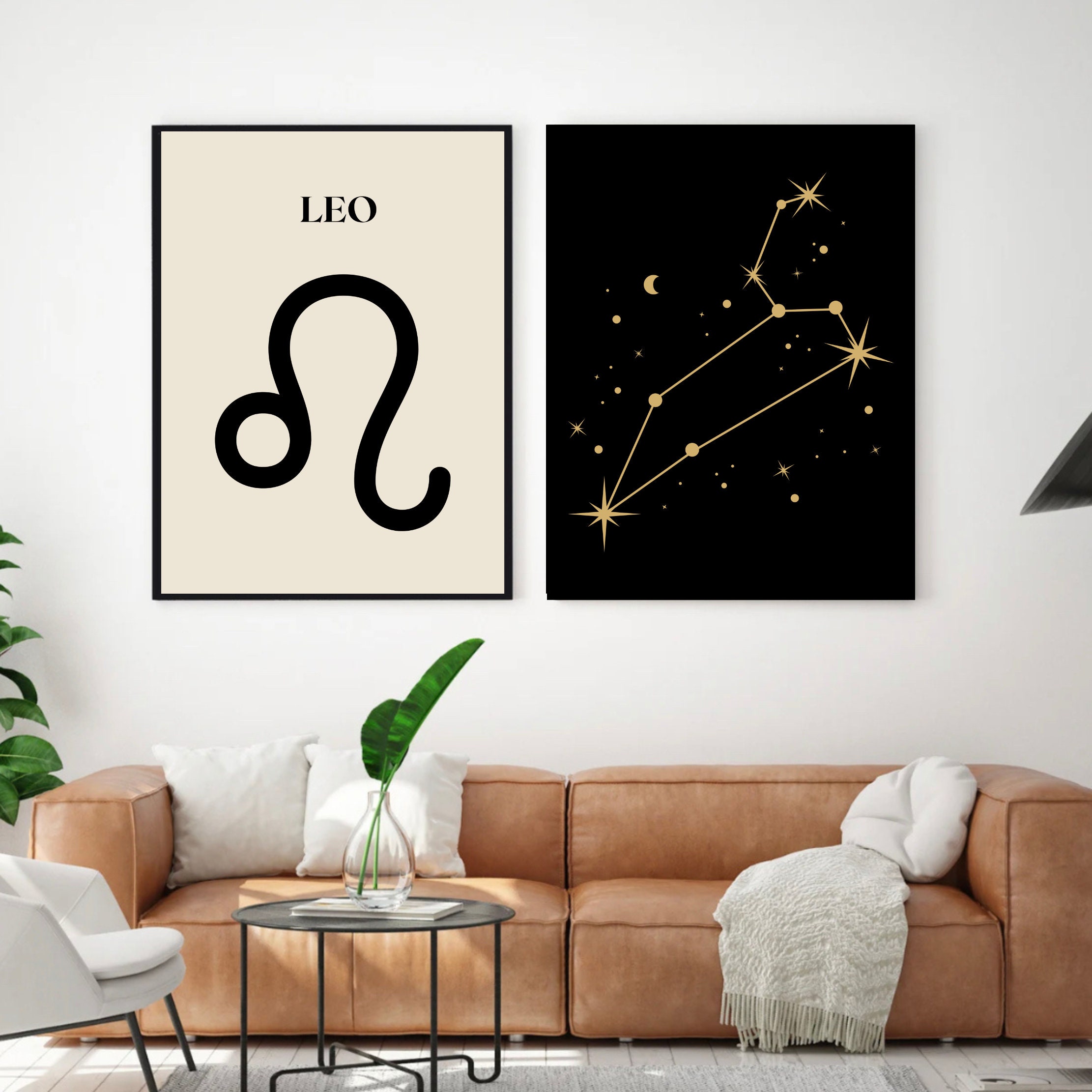 Minimalist Wall Art Leo Printable Art Leo Symbol and Constellation Leo ...