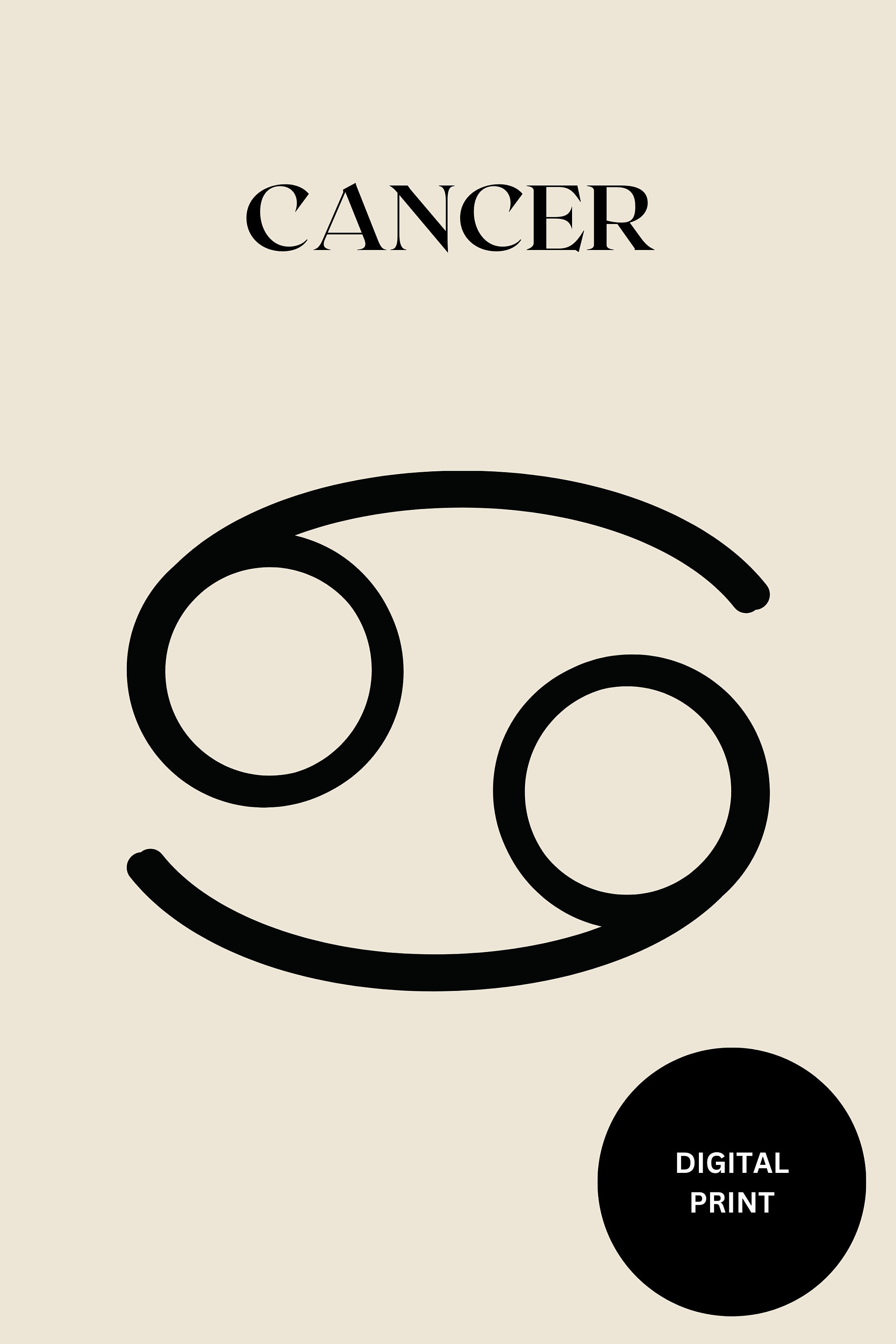 Minimalist Wall Art Cancer Printable Art Cancer Symbol and ...