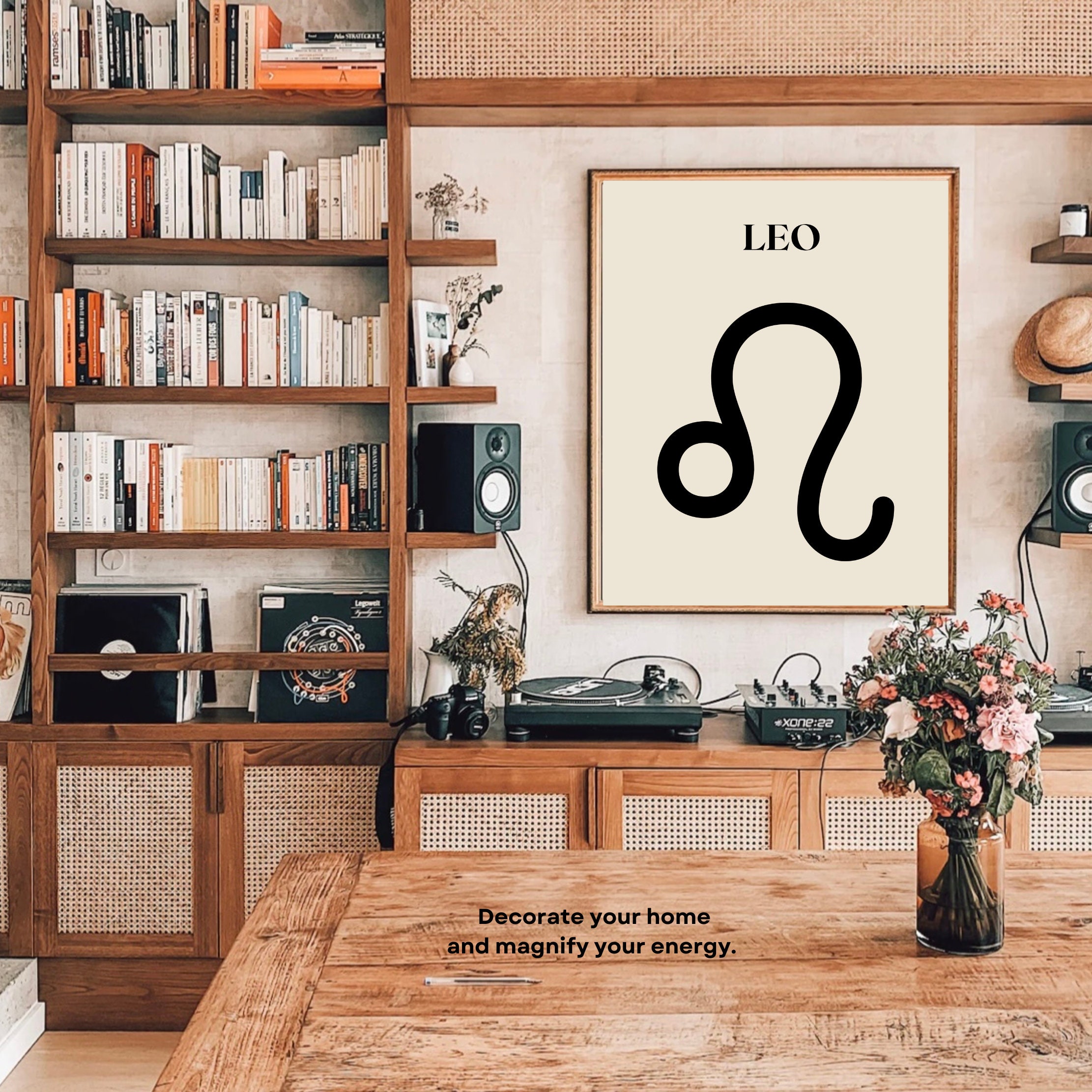 Minimalist Wall Art Leo Printable Art Leo Symbol and Constellation Leo ...