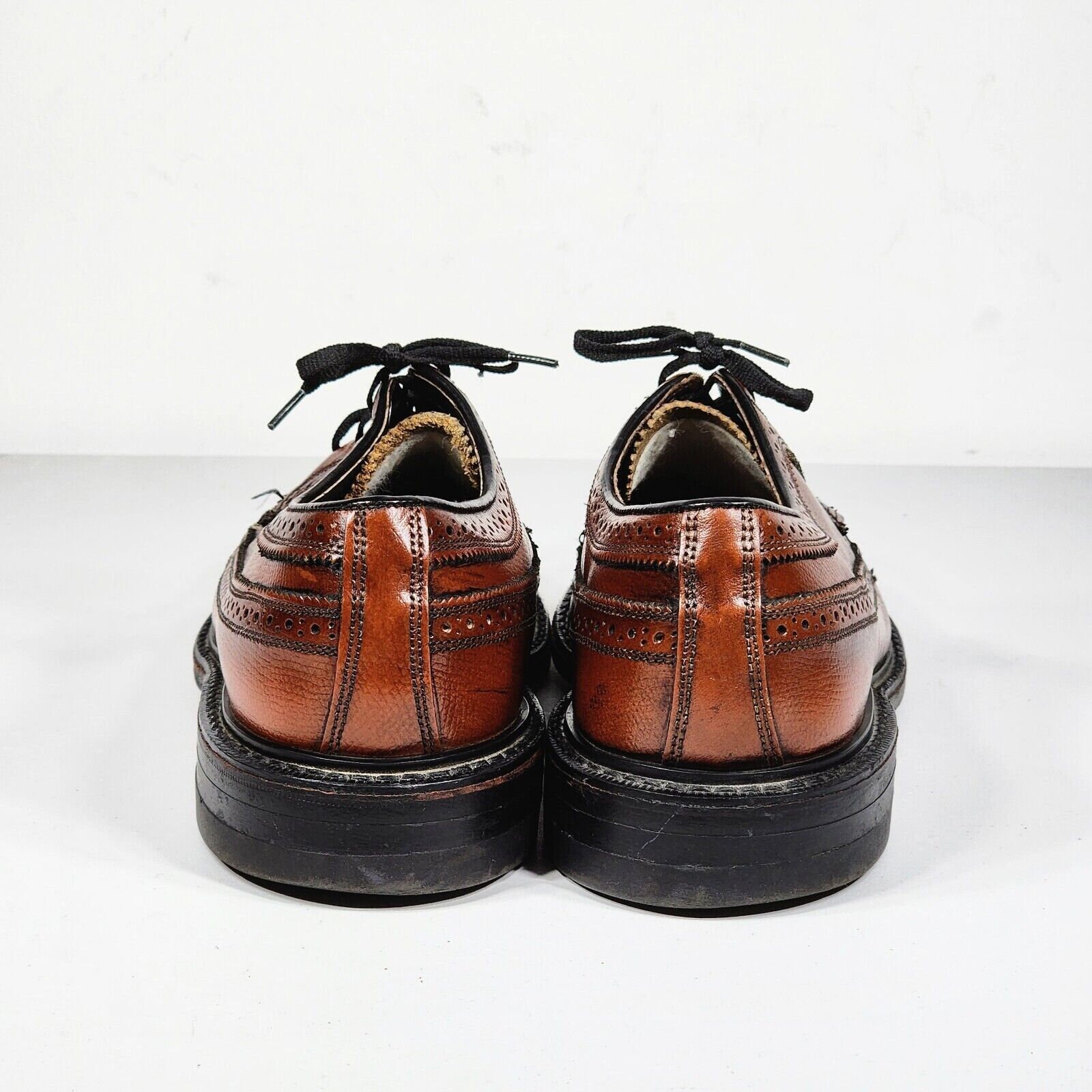 Florsheim Vintage Shoe Wingtip Oxfords Pebbled Brown Leather 75676 Size ...