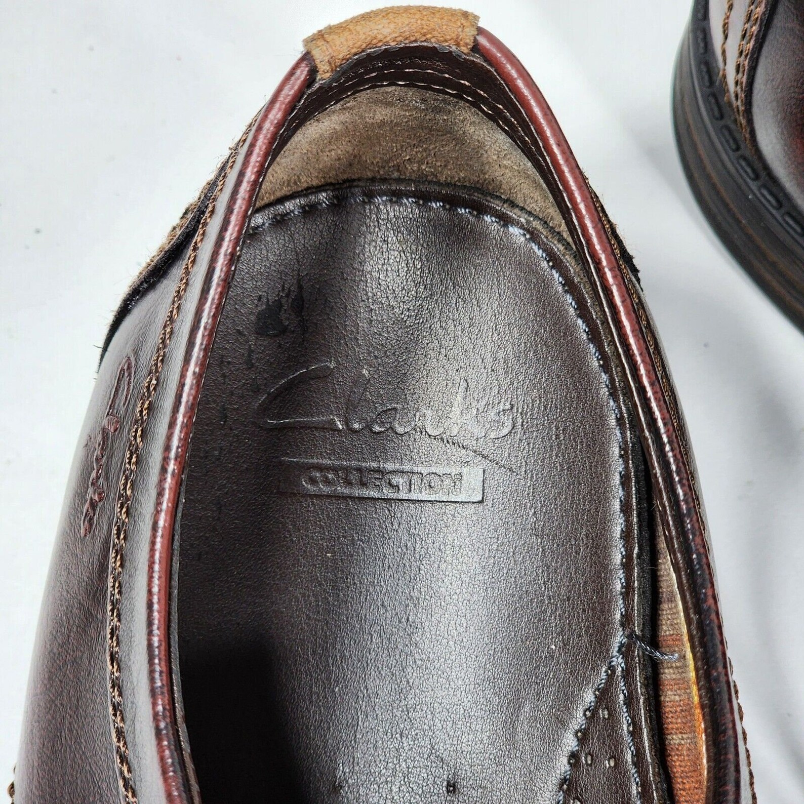 Clarks Men's Delsin View Oxfords Burgundy Leather Dress Shoes Men's ...