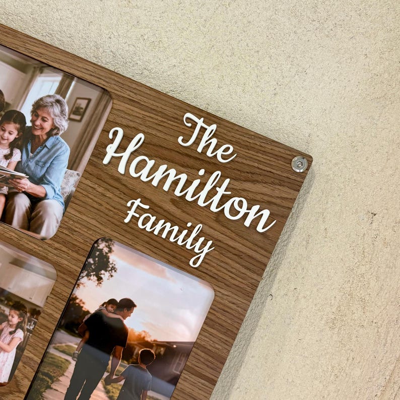 Personalized Family Photo Collage Frame: Custom 3D Letters Wood Multi ...