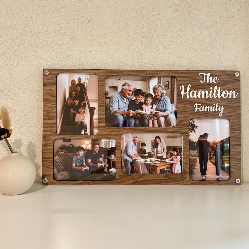 Personalized Family Picture Collage Frame: Custom 3D Letters Wood Multi ...