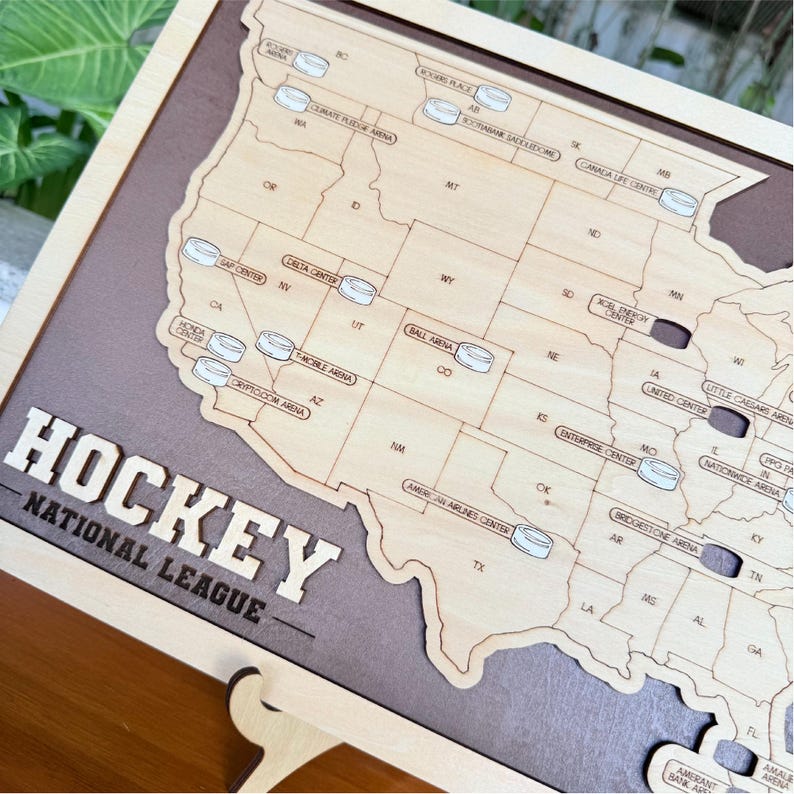 Personalized NHL Hockey Arena Travel Map: Wooden Bucket List - Etsy