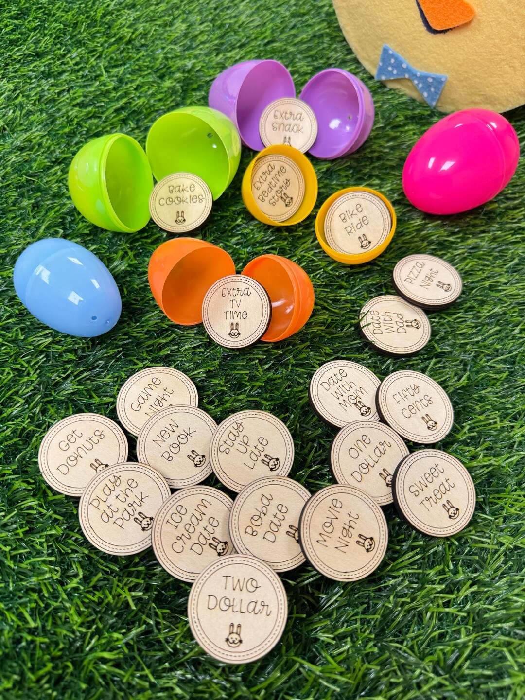 Easter Reward Tokens: Wooden Egg Hunt Fillers, Scavenger Game Set - Etsy