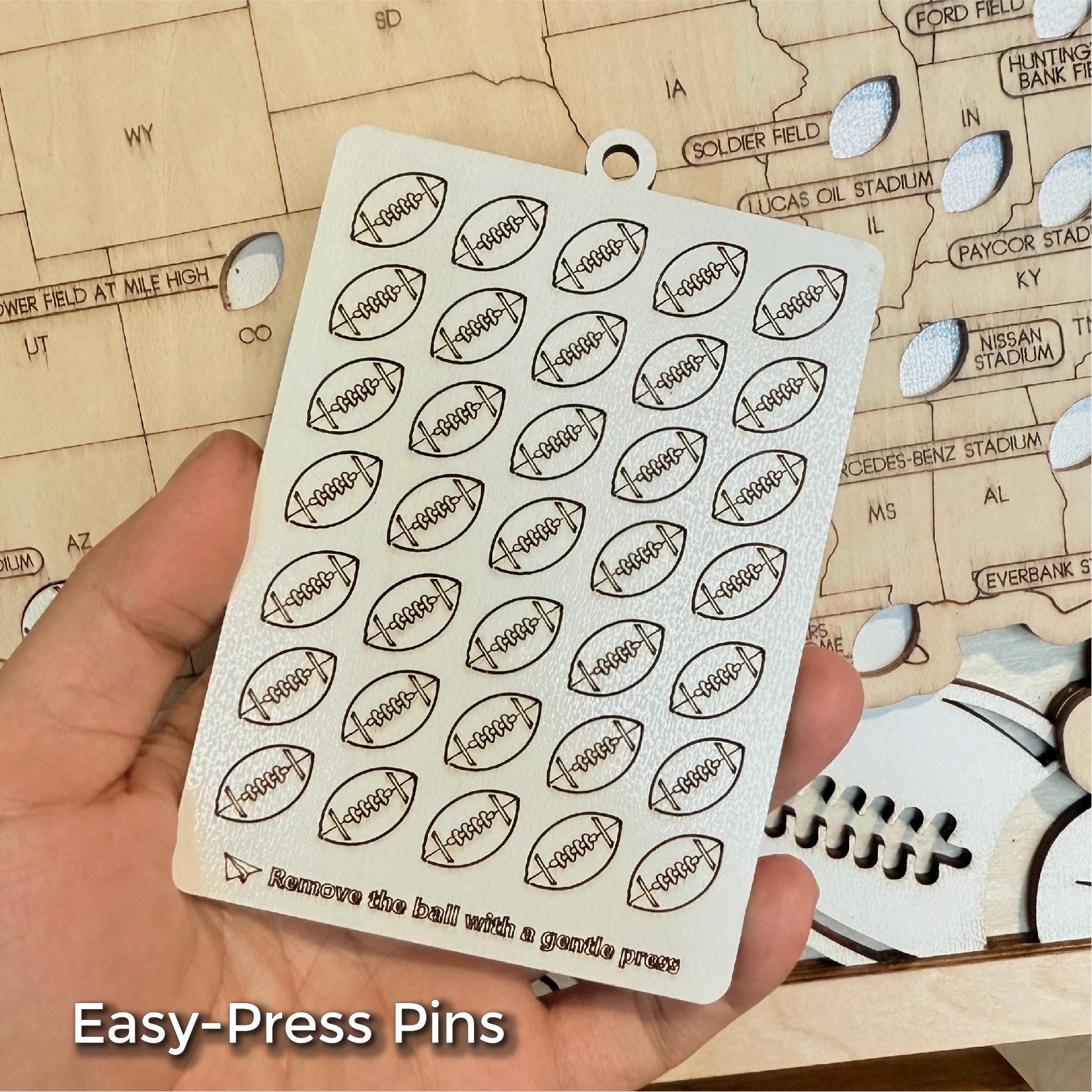 Personalized NFL Stadium Travel Map: Wooden Football Fan Gift - Etsy