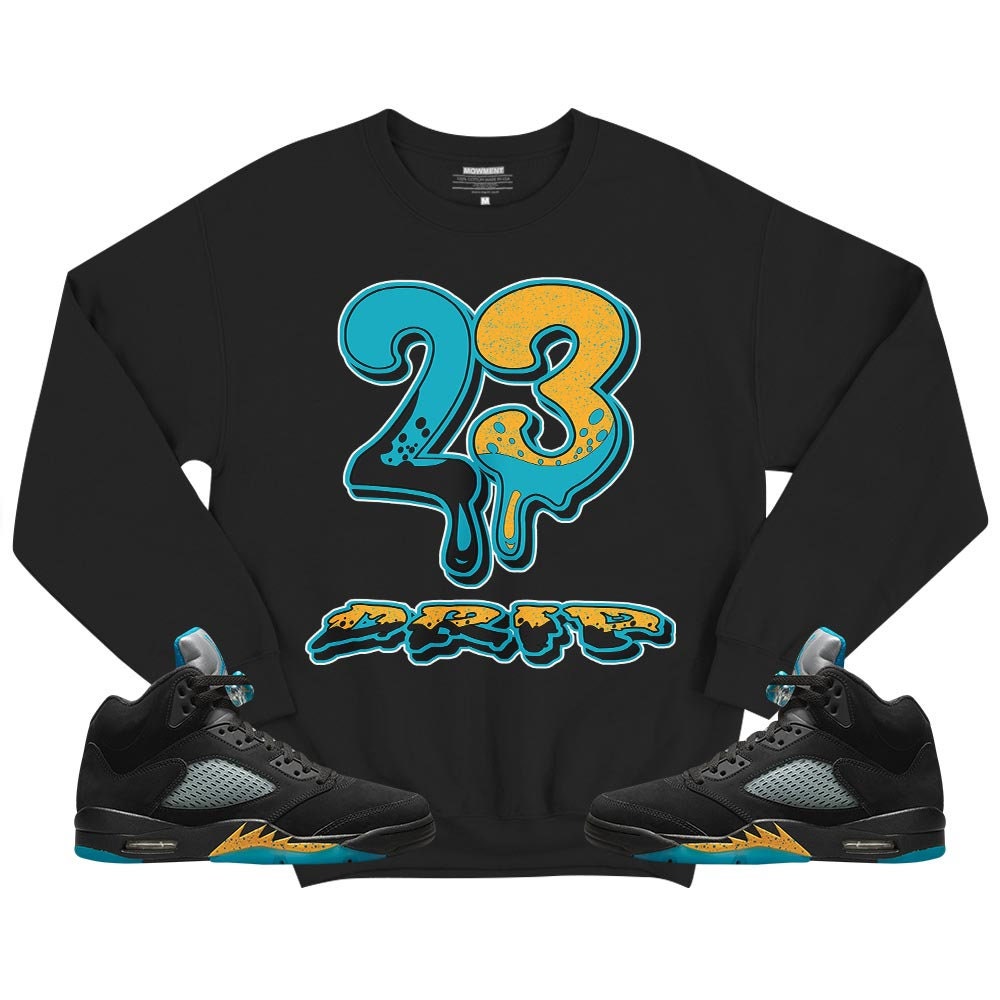23 Dripping Unisex Sneaker Shirt Match 2023 Retro Aqua 5s Tee sold by ...