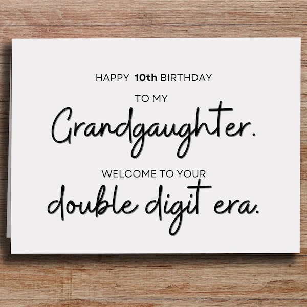Granddaughter 10th Birthday Cards - Etsy