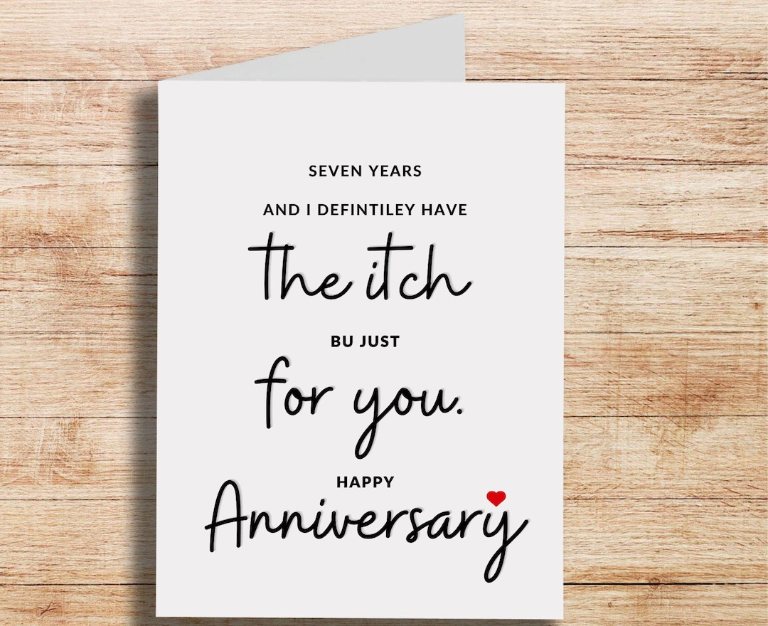 7th Anniversary Card, Card for Seven Years Together, Funny Seven Years ...