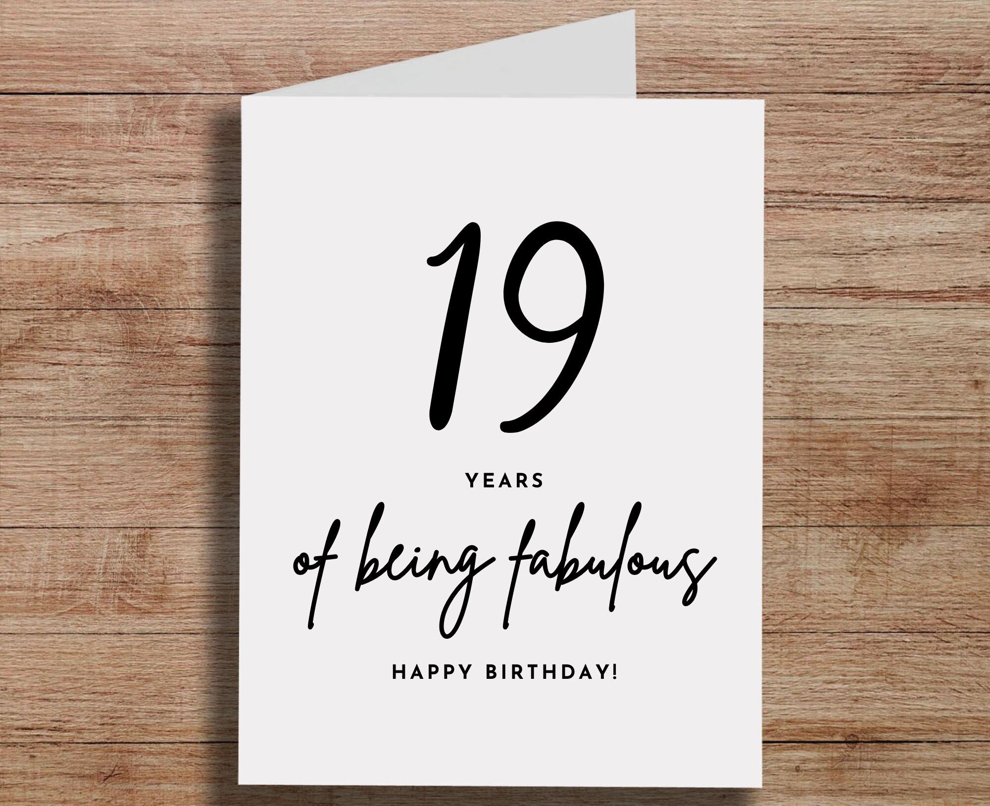 19th Birthday Card, 19 Years of Being Fabulous, Happy Birthday - Etsy