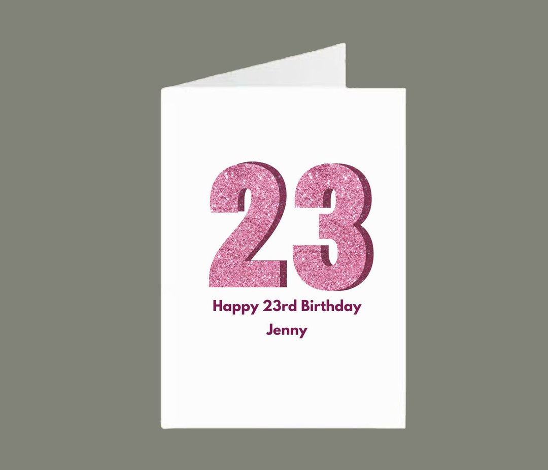 23 Year Old Birthday Card Custom Name Card for Twenty Two - Etsy