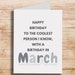 March Birthday Card, Happy Birthday to the Coolest Person I Know With a ...