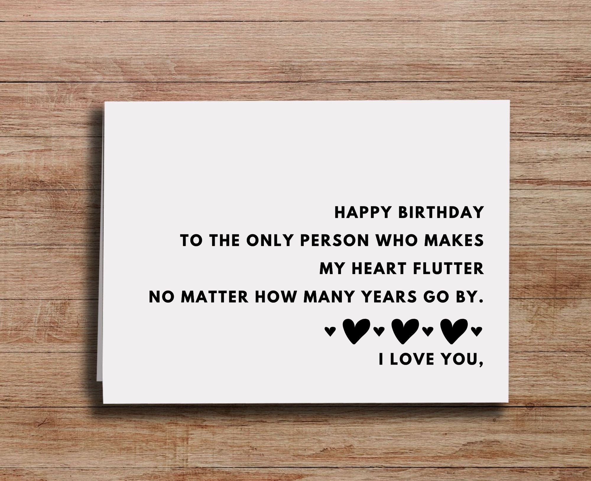 Heart Flutter Birthday Card, Wife Birthday, Happy Birthday to the Only ...