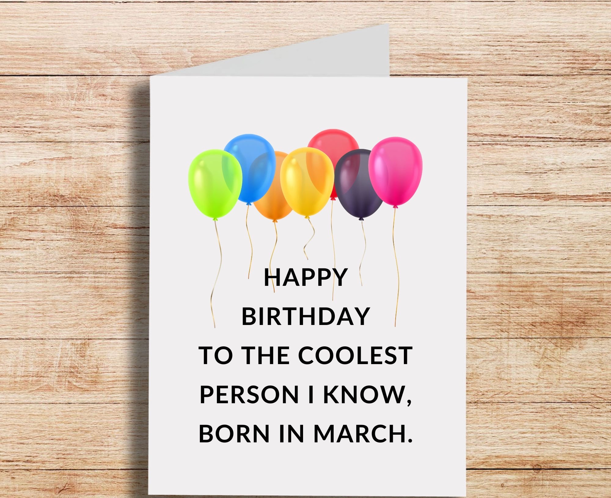 March Birthday Card for Friend, Happy Birthday to the Coolest Person I ...