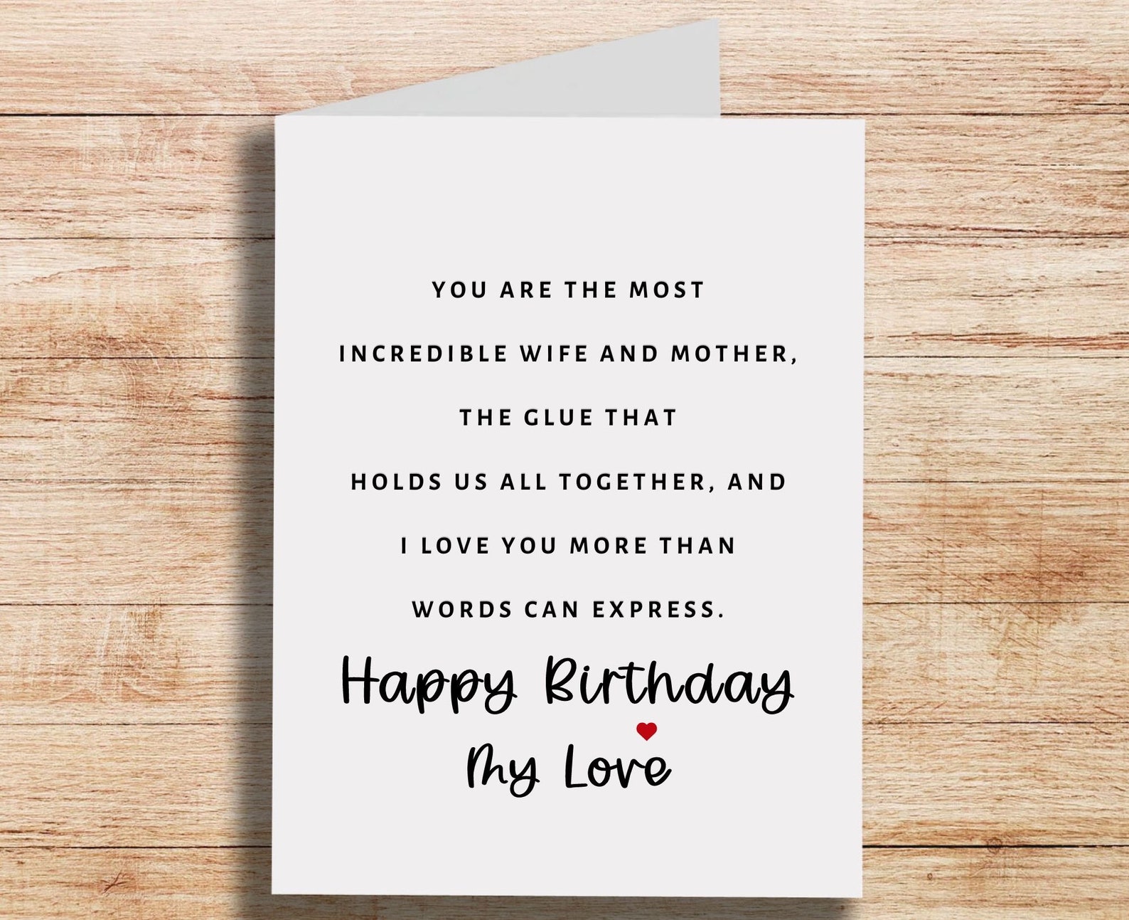 Romantic Card for Wife Birthday, Happy Birthday My Love, Incredible ...