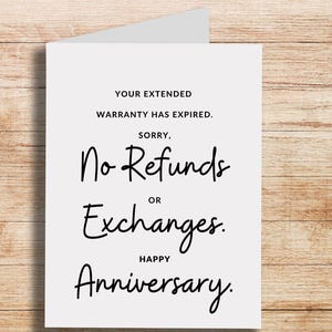 Expired Warranty Anniversary Card – Funny Humor Gift - Etsy