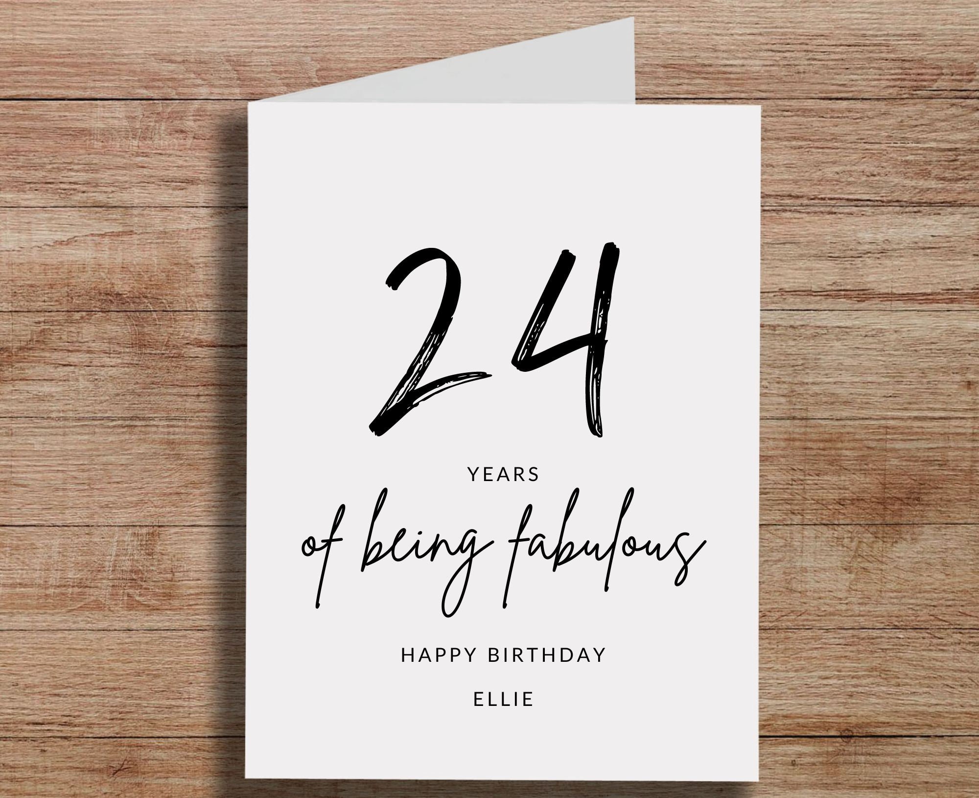 24th Birthday Card, 24 Years of Being Fabulous, Happy Birthday. - Etsy