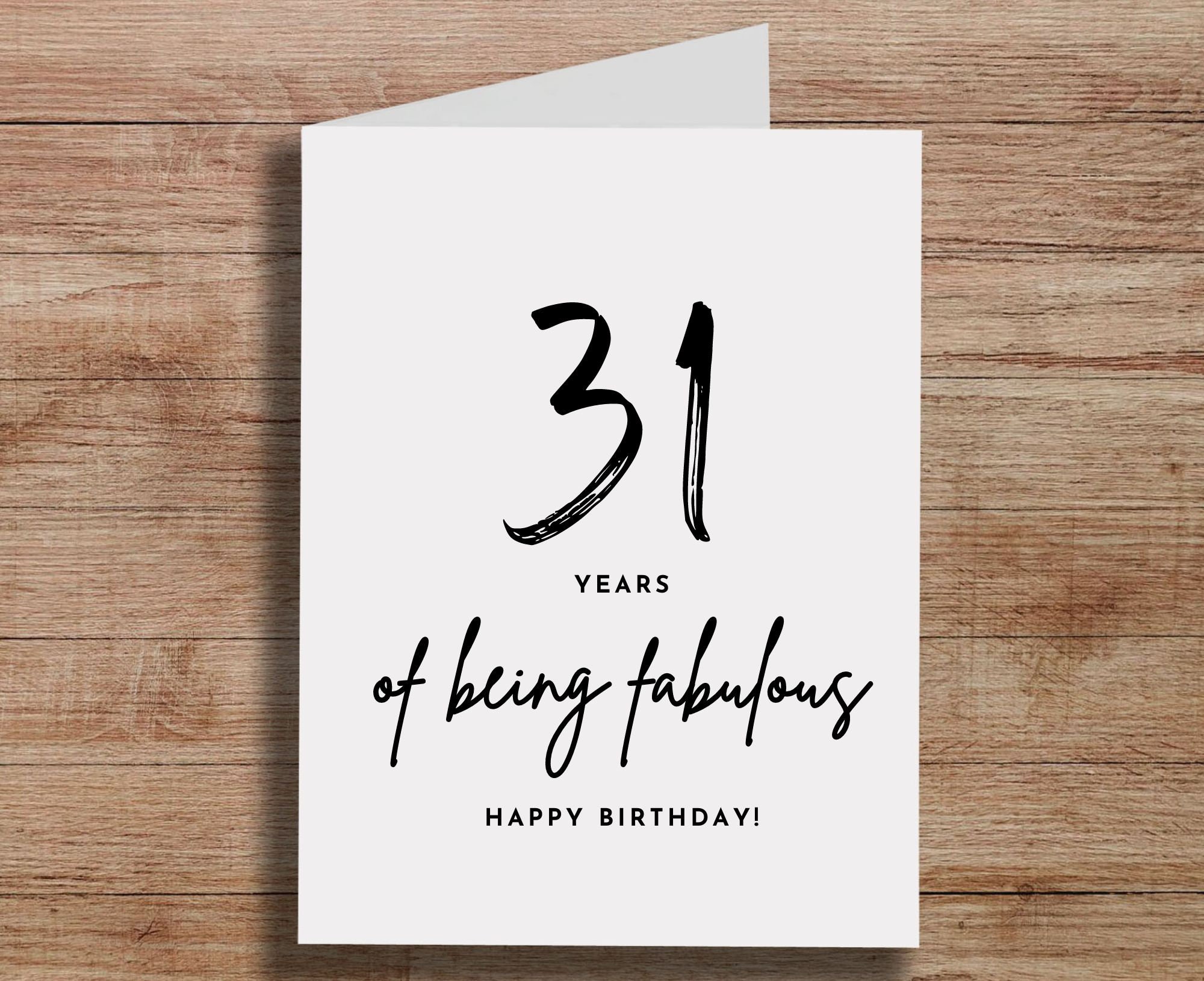 Card for 31st Birthday, Happy Birthday, 31 Years of Being Fabulous ...