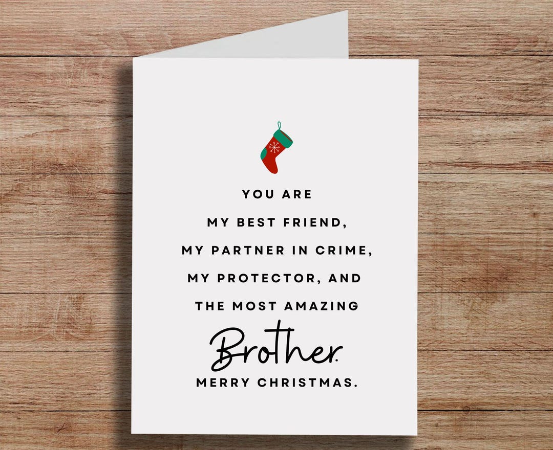 Brother Merry Christmas, Christmas Card for Brother, Sweet Funny ...