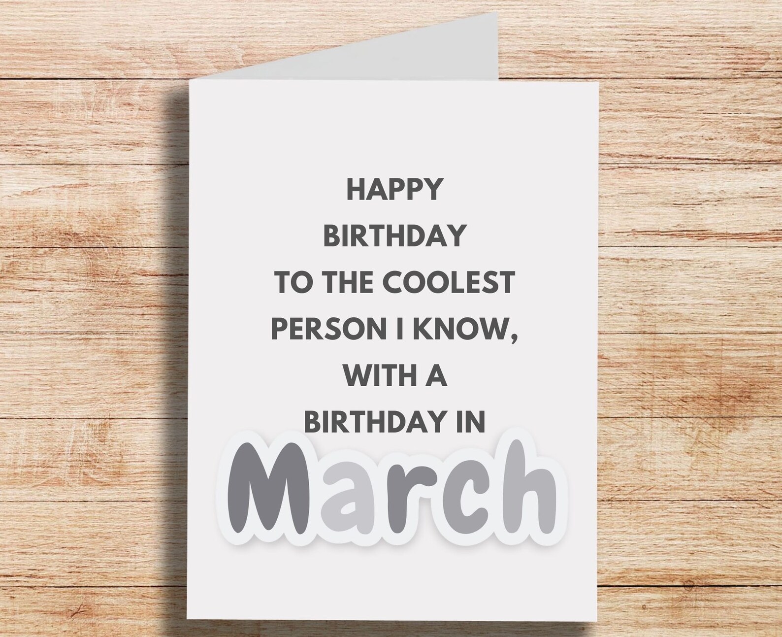 March Birthday Card, Happy Birthday to the Coolest Person I Know With a ...