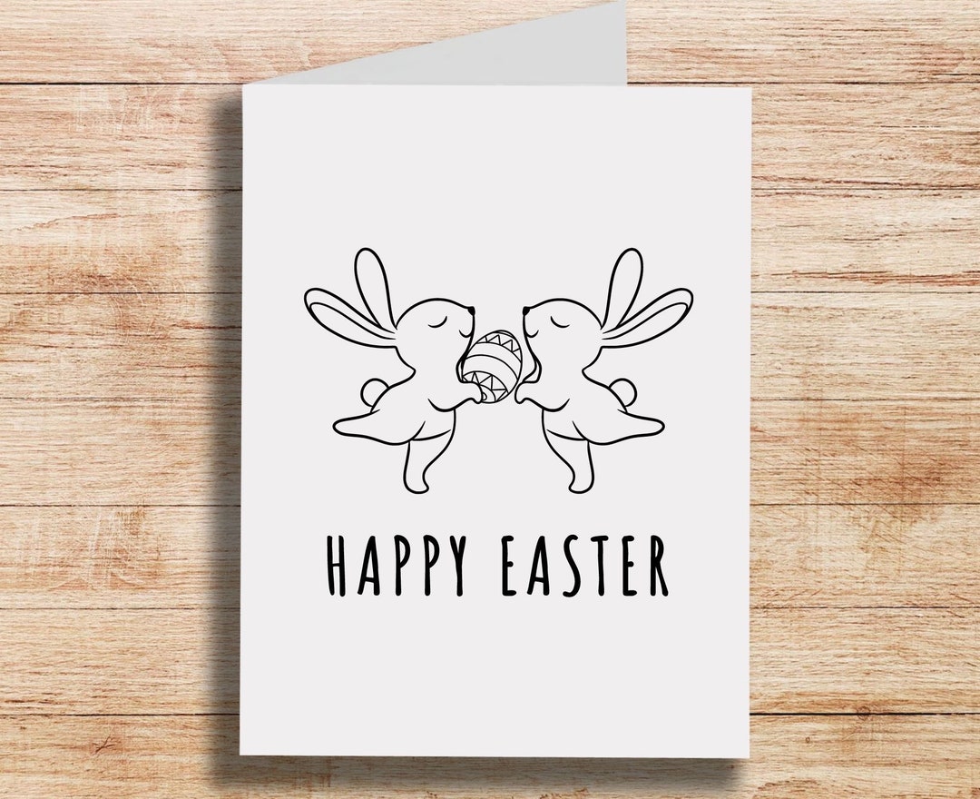 Easter Bunny Card, Thank You Card, Easter Greetings Feel Good Card - Etsy