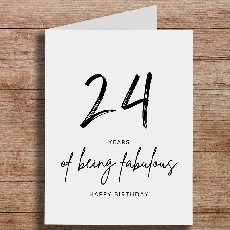 24th Birthday Card - Etsy