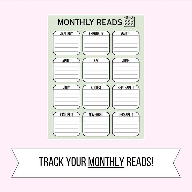 Printable Reading Checklist Bundle, Yearly Reading Tracker, Daily ...
