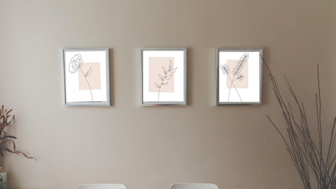 Floral Line Drawing Bundle - Etsy