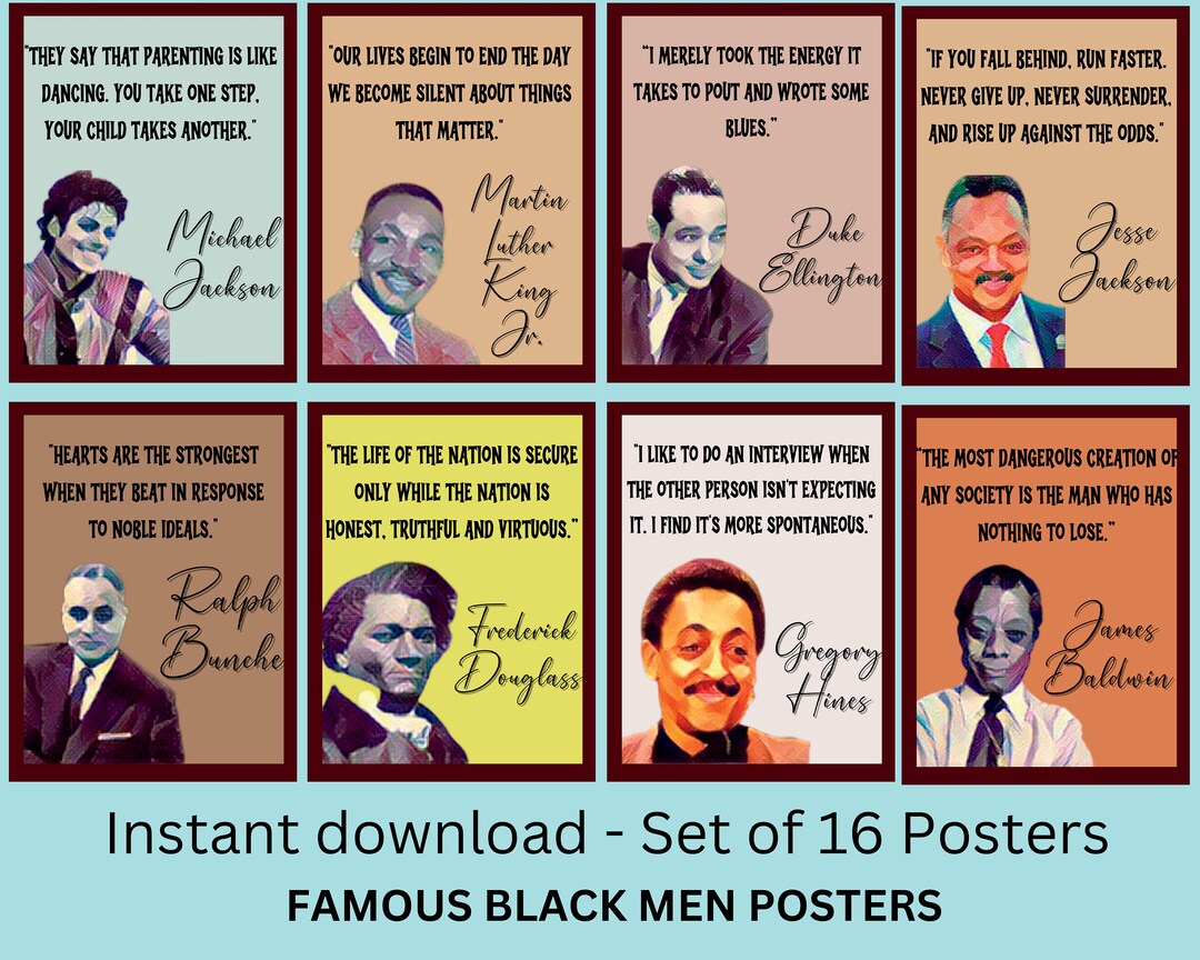 World Famous Black Men Posters set of 16 Popular Black - Etsy