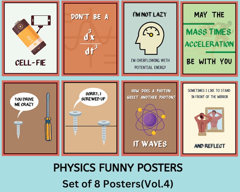 Funny Physics Posters Physics Puns Cool Jokes and Memes - Etsy Funny Physics Posters Physics Puns Cool Jokes and Memes - Etsy