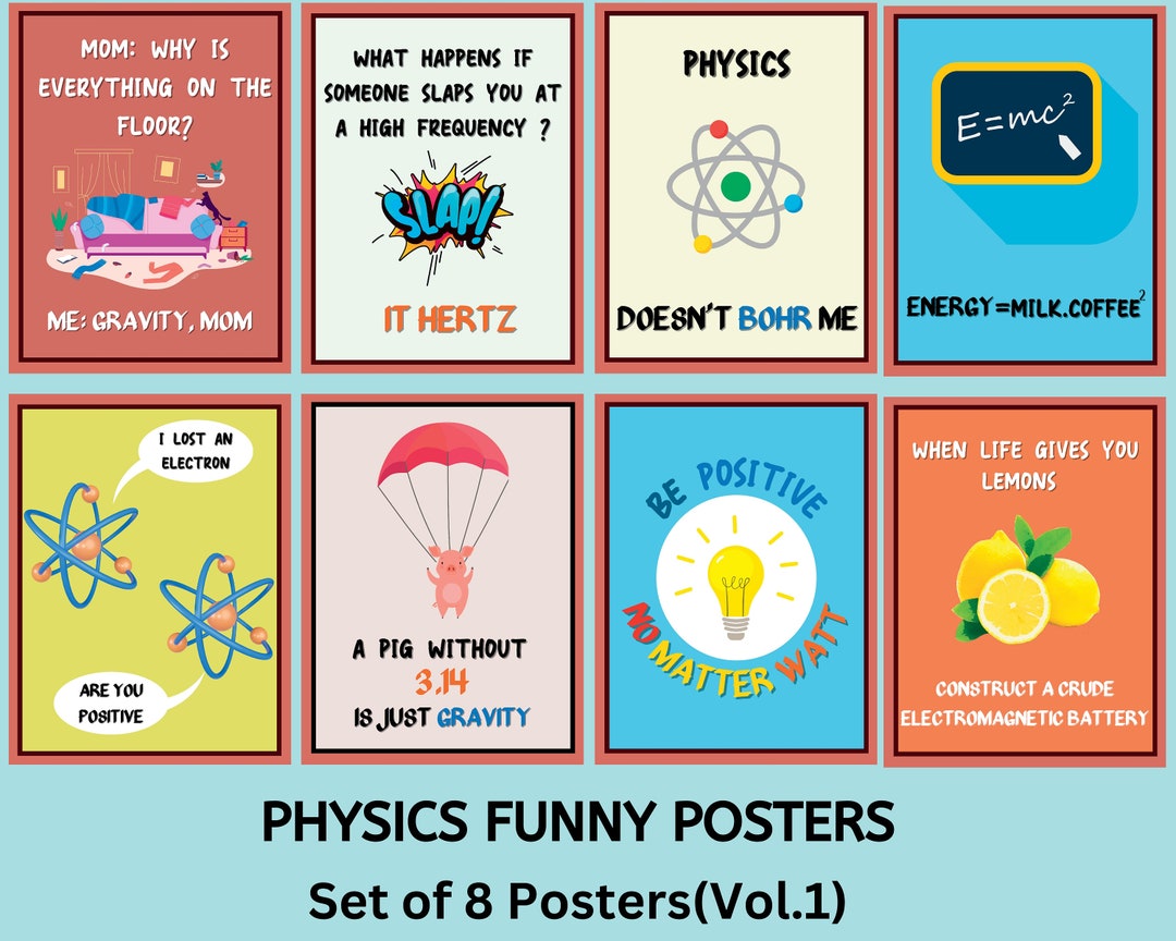 Funny Physics Posters Physics Puns Cool Jokes and Memes - Etsy Funny Physics Posters Physics Puns Cool Jokes and Memes - Etsy