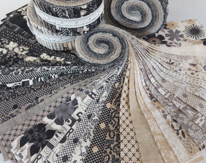 40 Pcs Date Night Jelly Roll (basic Grey | Moda), 2.5" X 44", 100% ...
