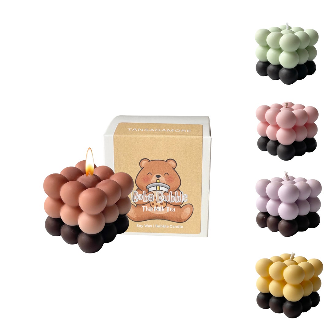Bubble Tea Inspired Boba Bubble Candle, Decorative Scented Soy Wax ...