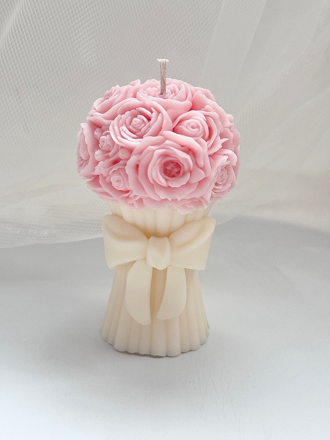 Handmade Flower Bouquet Pillar Candle Scented Home Decor Housewarming & Valentines Day Gift ...