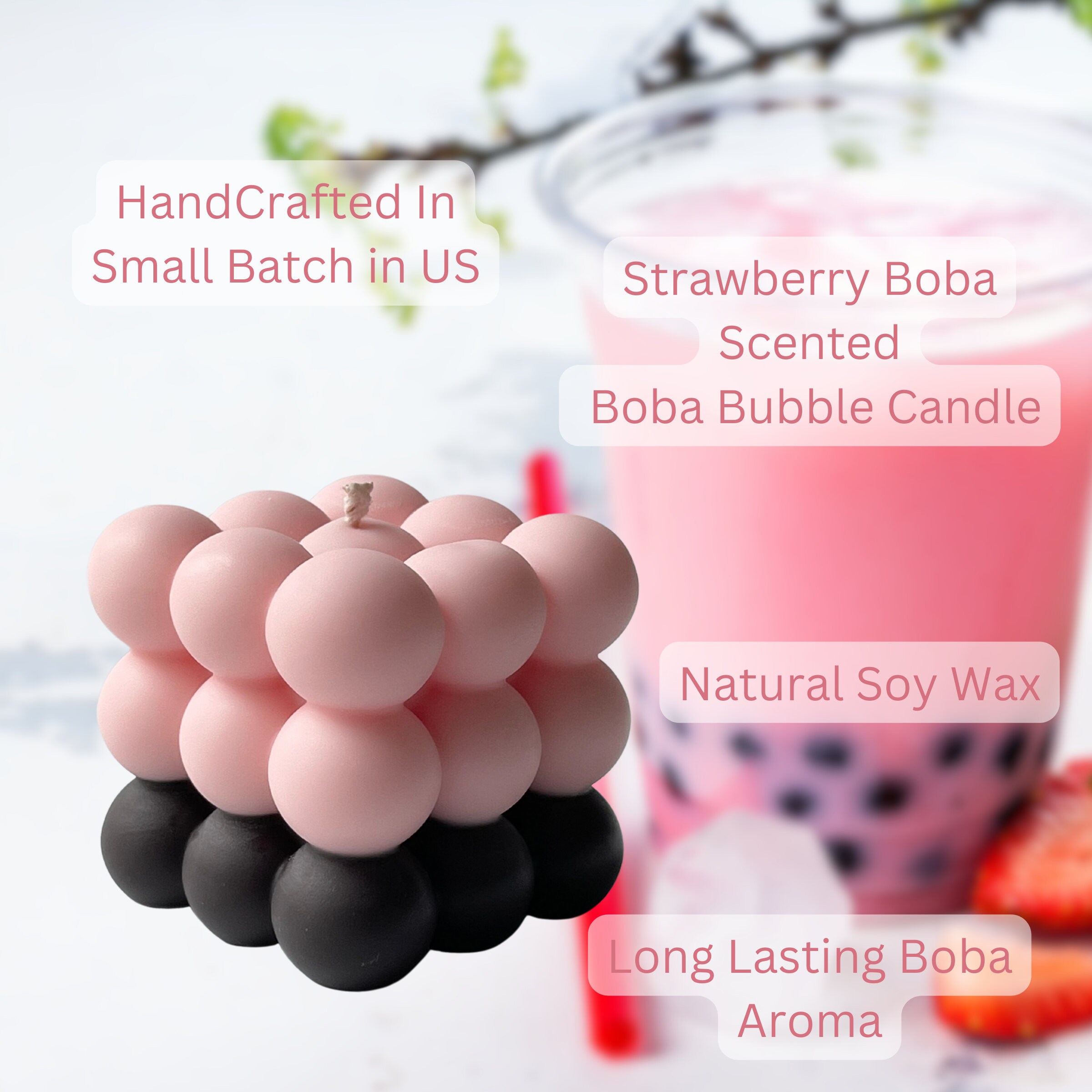 Bubble Tea Inspired Boba Bubble Candle Decorative Scented Soy - Etsy