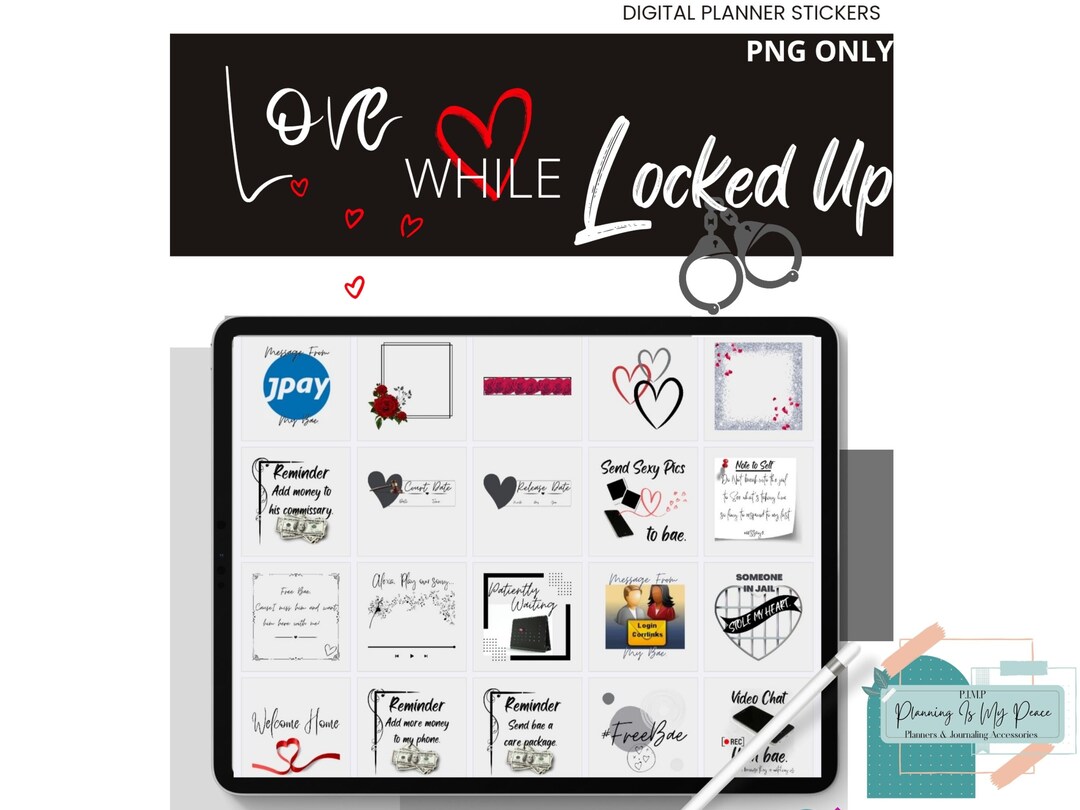 Love While Locked up Digital Stickers, Love Digital Stickers ...