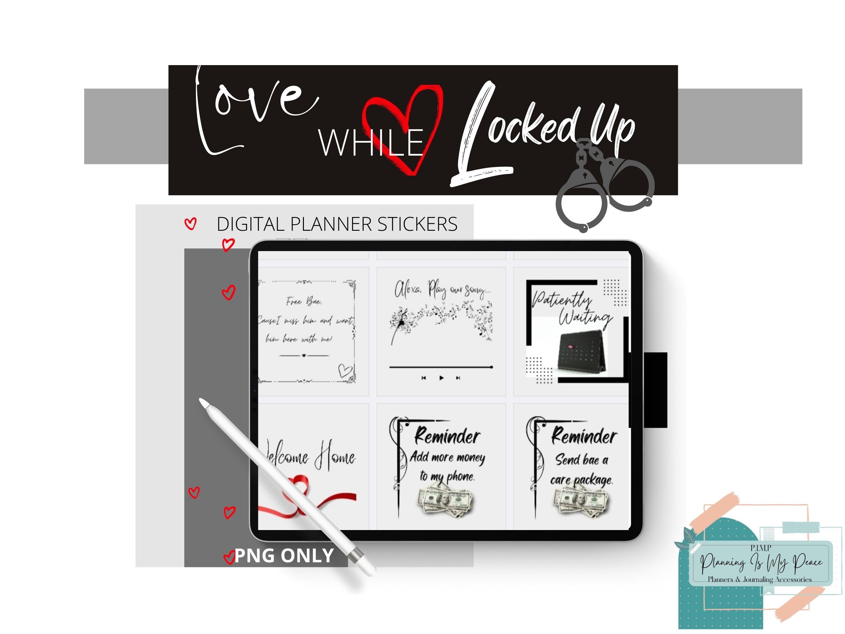 Love While Locked up Digital Stickers, Love Digital Stickers ...