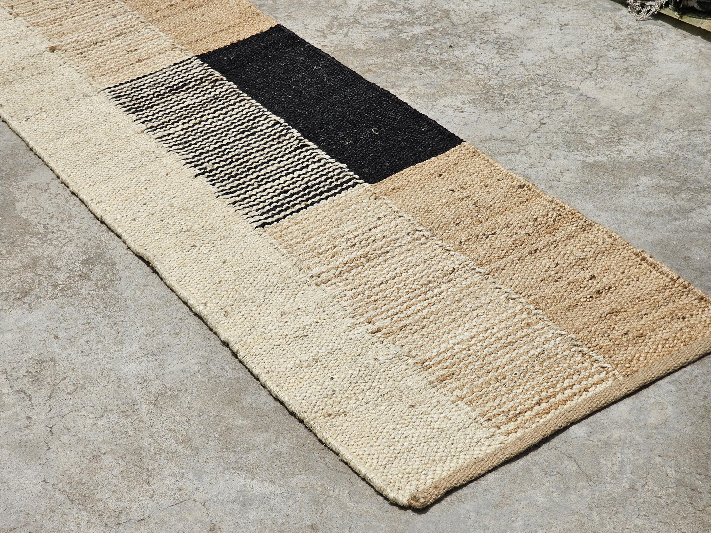 Handmade Braided Jute Runner Handwoven Hemp Rug Bohemian Handmade Area ...
