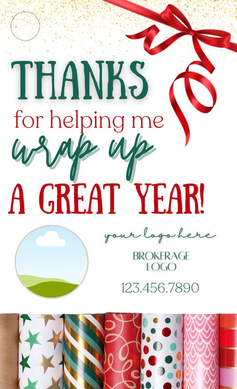 Wrap up the Year Pop by Tag for Real Estate, Wrapping Paper, Christmas ...