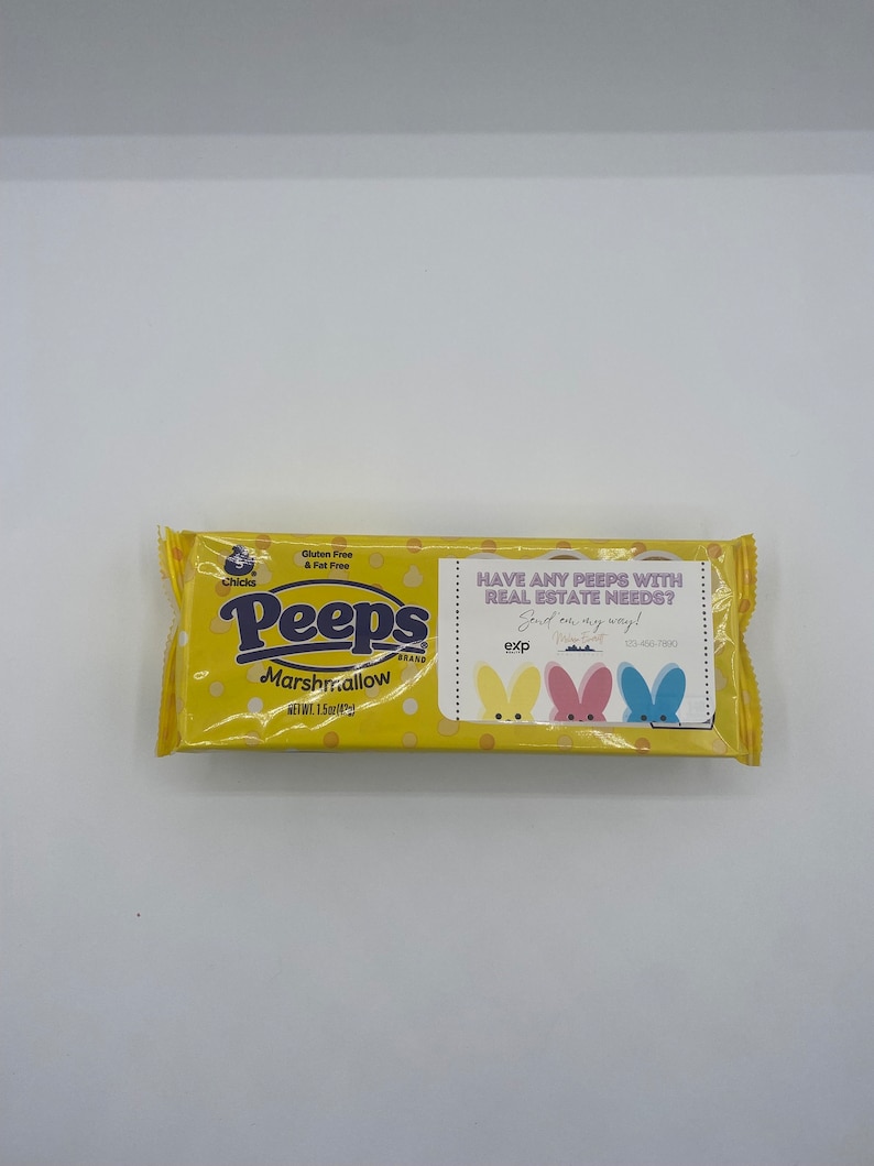 Peeps Pop by Tag, Easter, April, Editable in Canva, Real Estate - Etsy