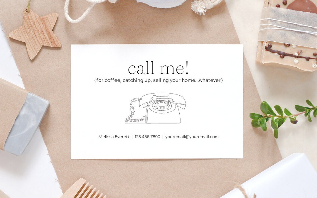 Minimalist Pop-by Tag - "call Me" for Real Estate (gift Tag) - Etsy
