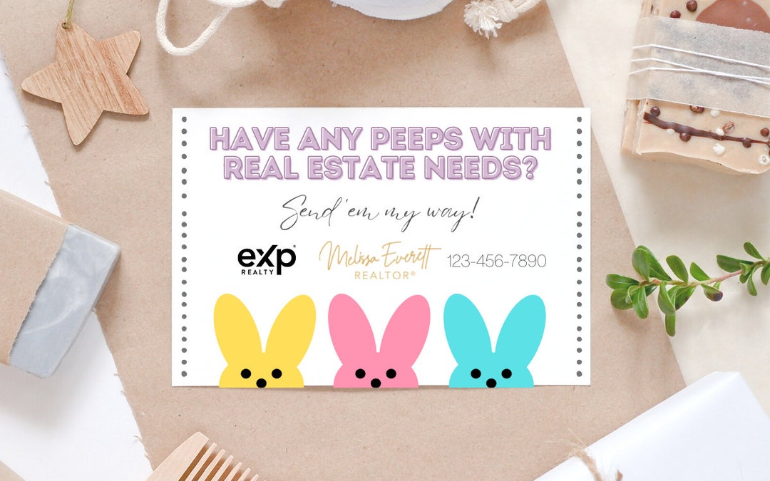Peeps Pop by Tag, Easter, April, Editable in Canva, Real Estate - Etsy