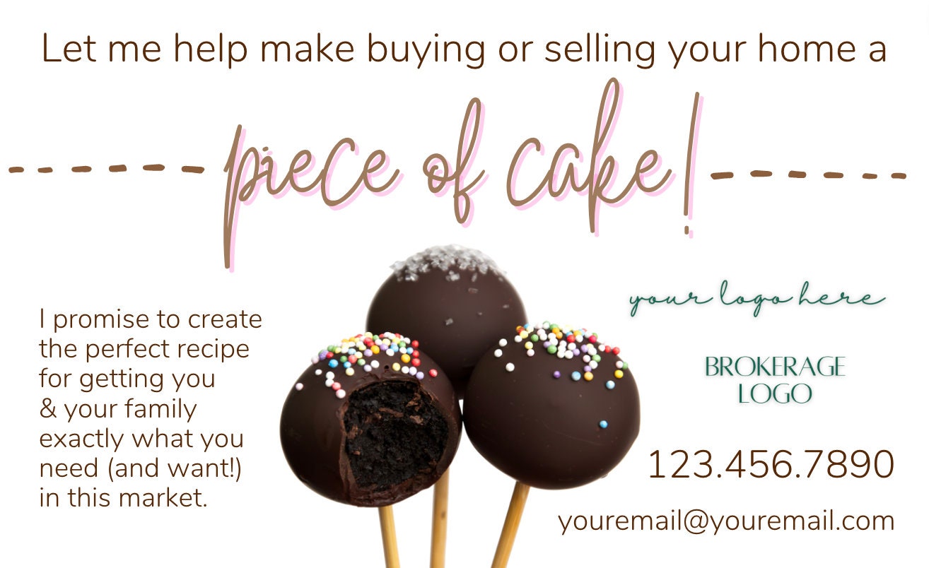 Cake Pop Pop by Tag for Real Estate (gift Tag, Cake, Cupcake) - Etsy