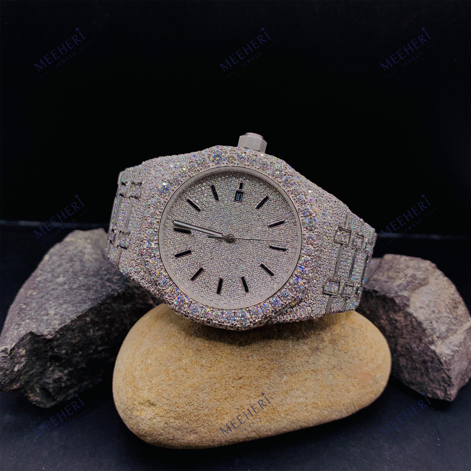 Iced Out Diamond Watch for Men, Diamond Quartz Watch, Wholesale Watches ...